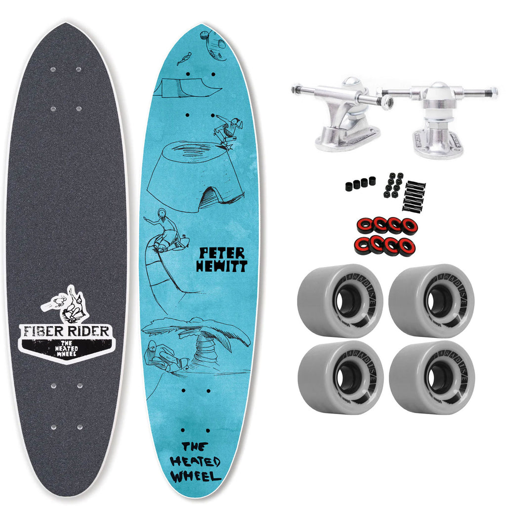 The Heated Wheel Skateboard Complete Peter Hewitt Fiber Rider Retro Cr ...