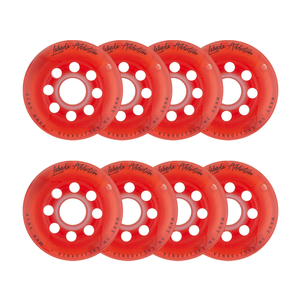 Labeda Roller Hockey Wheels - Addiction 76/80 HiLo 76A Red (8-Pack ...