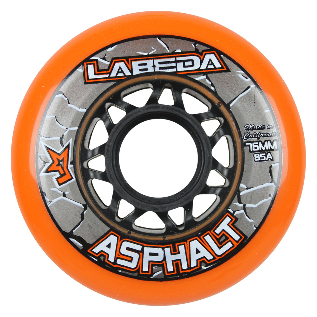 Labeda Roller Hockey Wheels - Asphalt Gripper 76mm 85A Orange (Single ...