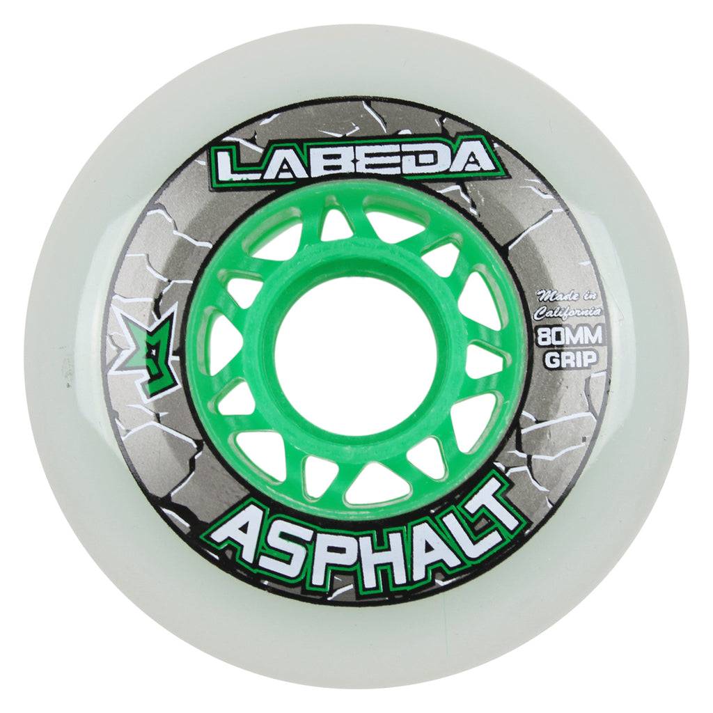 Labeda Roller Hockey Wheels - Asphalt Gripper 80mm 83A White (Single ...