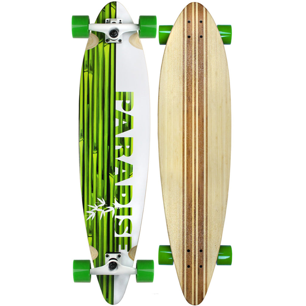 Paradise Longboard 9.75" x 41" Bamboo Inlay Stalks Concave Pintail Sha ...