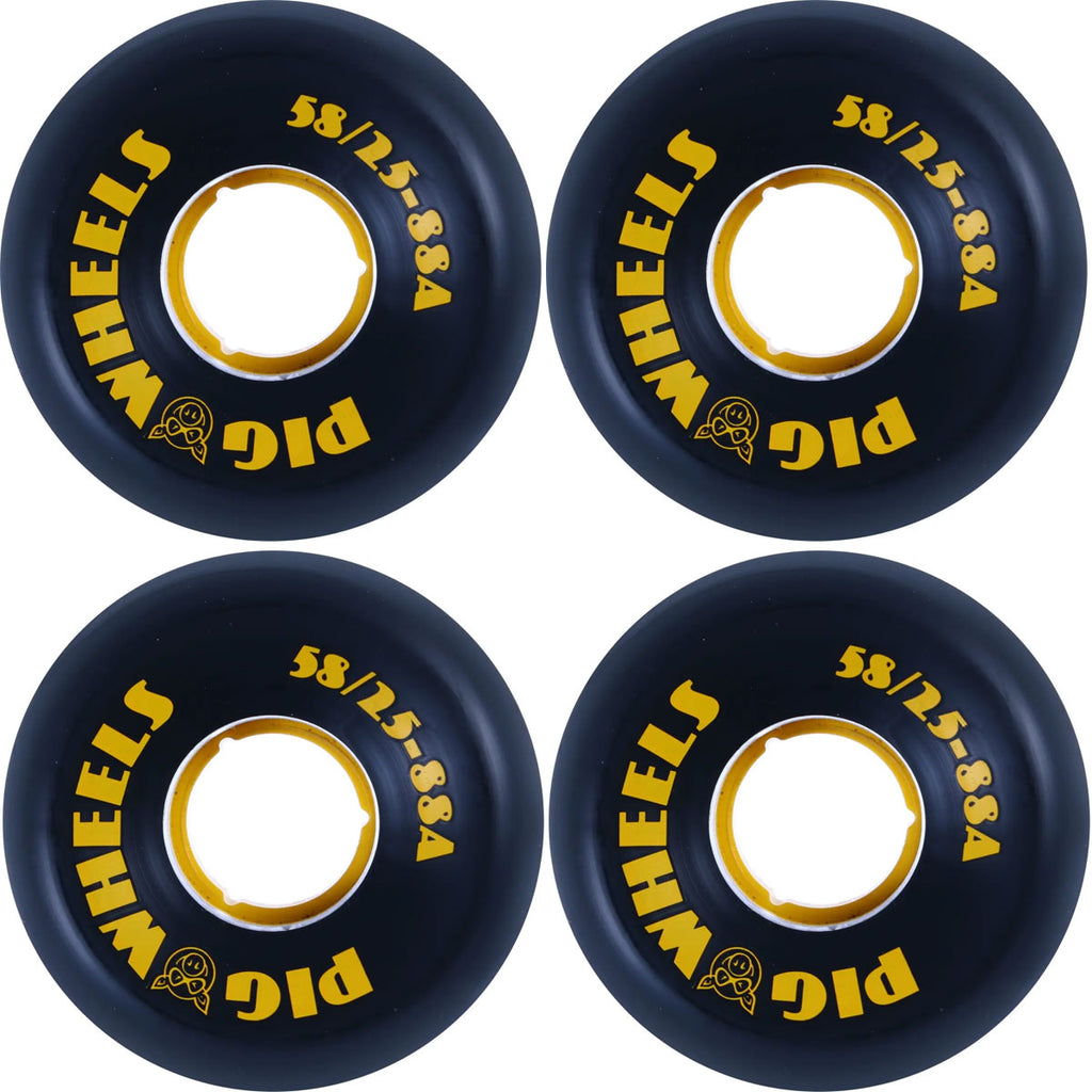 Pig Skateboard Wheels RT's 88A Black 58mm – TGM Skateboards