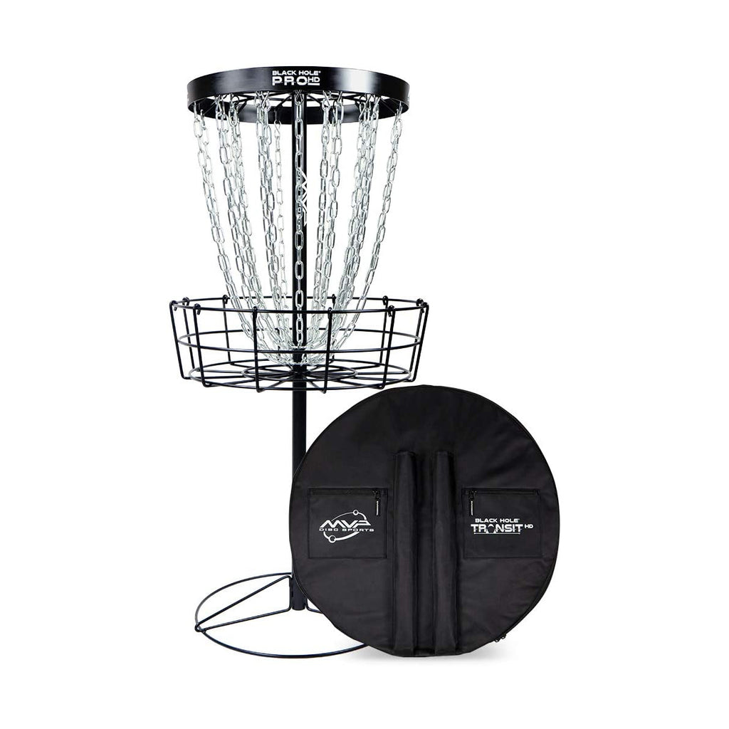 MVP Disc Golf Basket Black Hole Pro HD Catcher Target + Transit Carryi ...