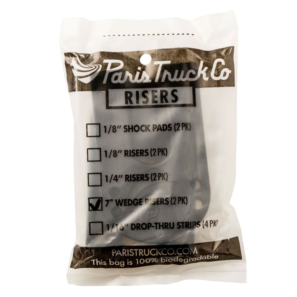 Paris Longboard Trucks Angled Wedge Risers 7 degree Black – TGM Skateboards