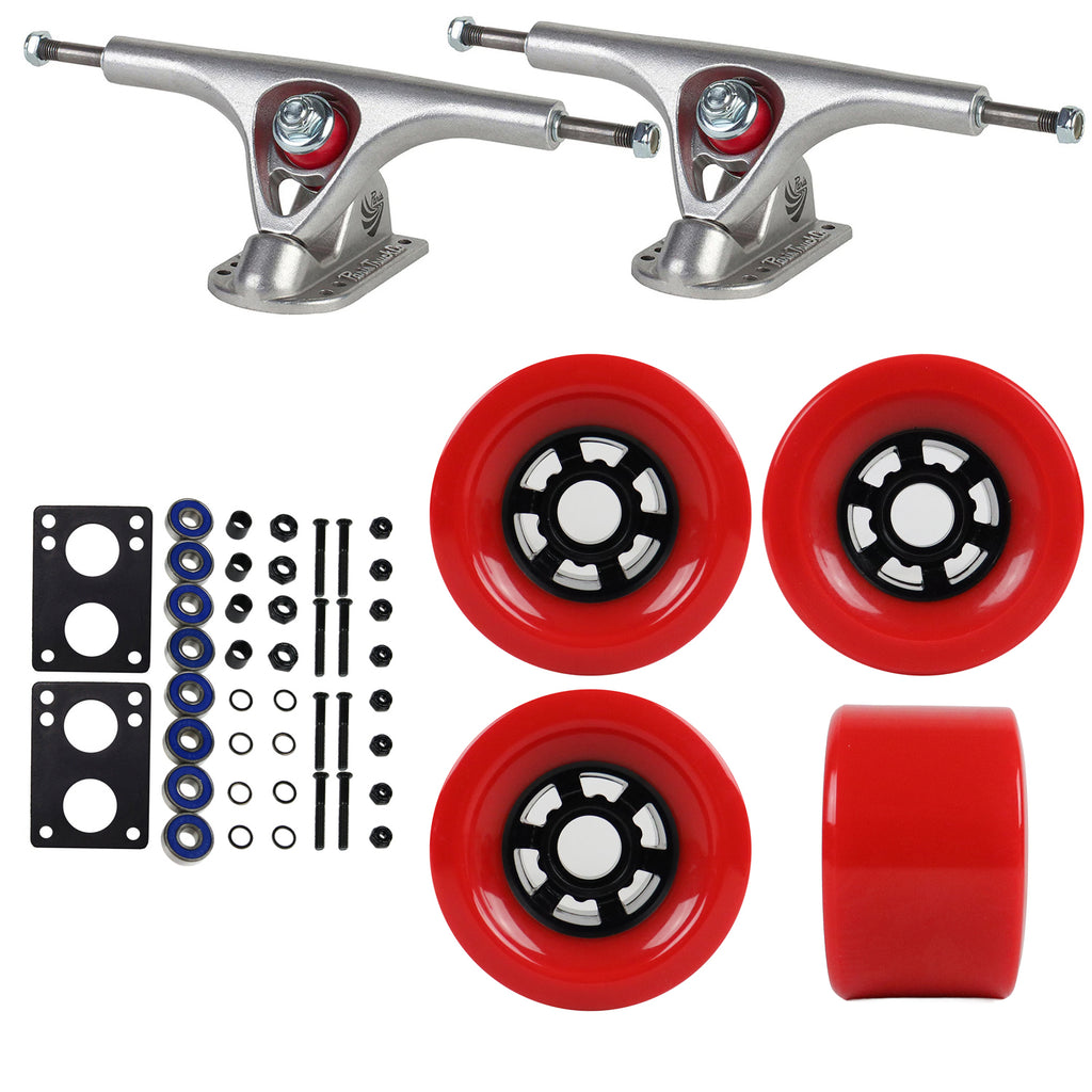 Paris Longboard Trucks with Extra Large Wheels, Abec 7 Bearings, Hardw ...