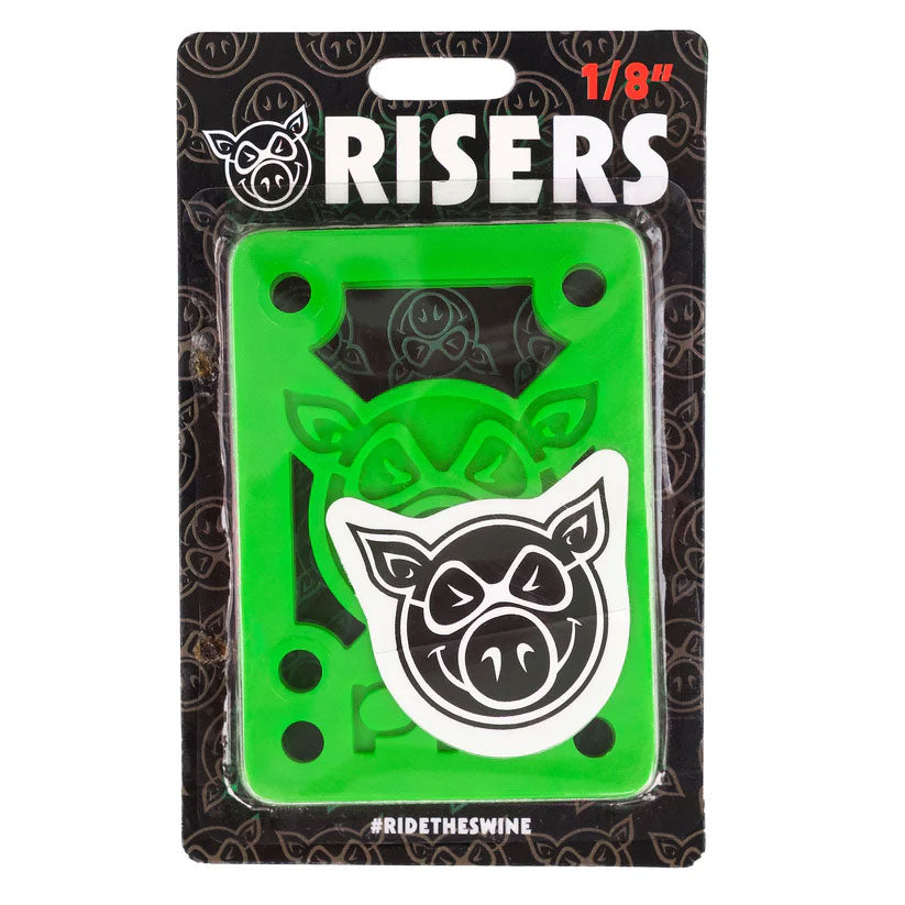 Pig Skateboard Risers Risers Hard Green 1/8" – TGM Skateboards