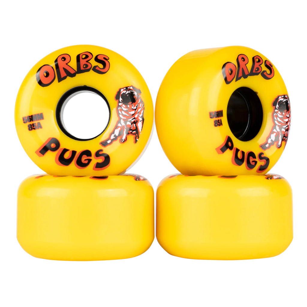 Welcome Skateboard Wheels Orbs Pugs Yellow 56mm 85A Soft Cruiser – TGM ...