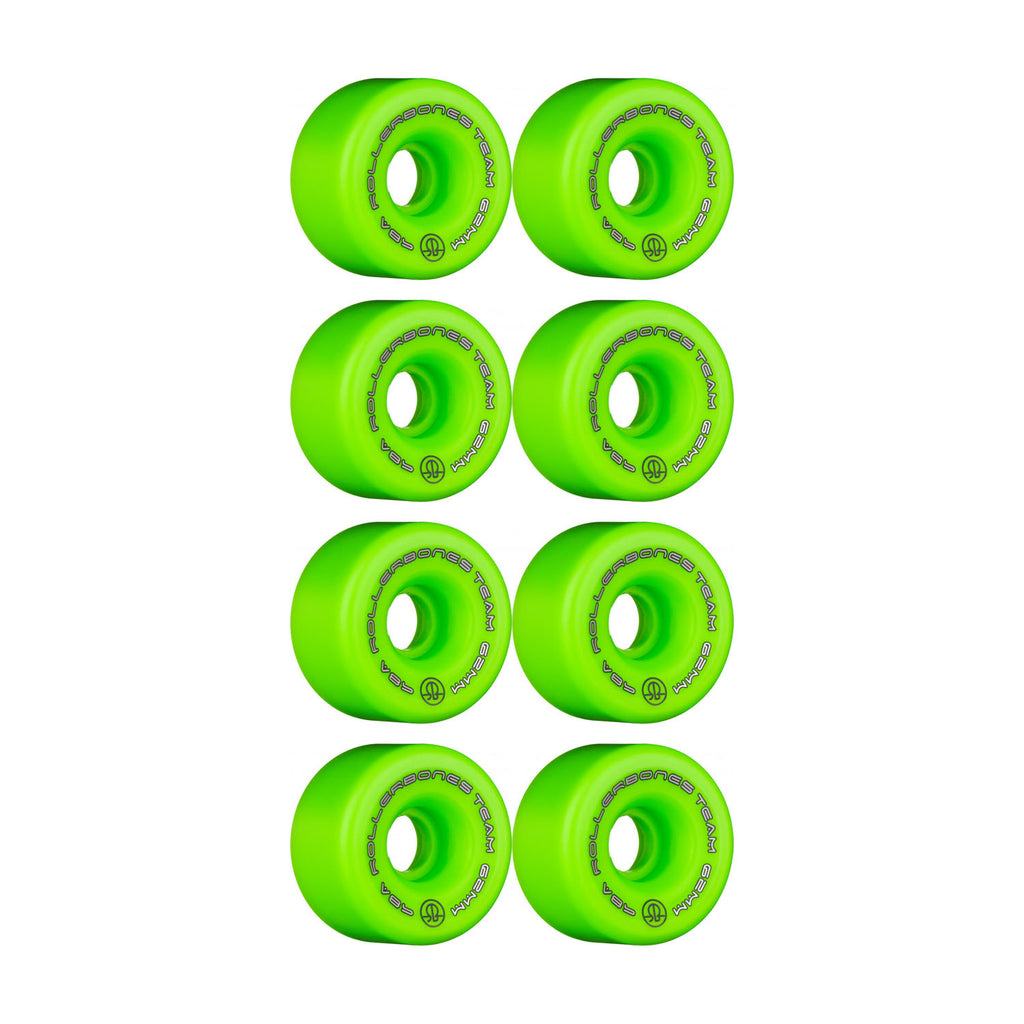Rollerbones Quad Skate Wheels 62mm x 30mm Logo 98A 8-Pack Green – TGM ...