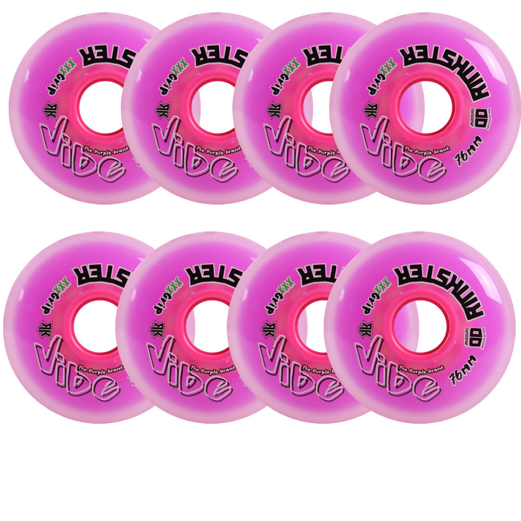Rink Rat Roller Hockey Wheels Rinkster Vibe 76mm XXX Grip Purple 8-Pac ...