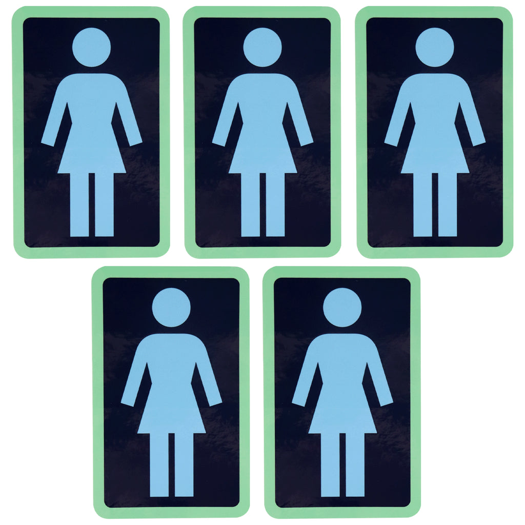 Girl Skateboard Sticker OG Decal Blue/Navy/Mint 6" x 3.75" 5-Pack – TGM ...