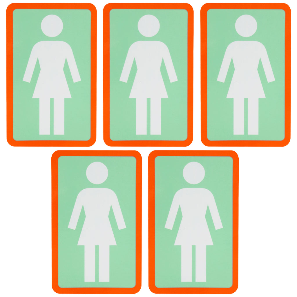 Girl Skateboard Sticker OG Decal White/Mint/Orange 6