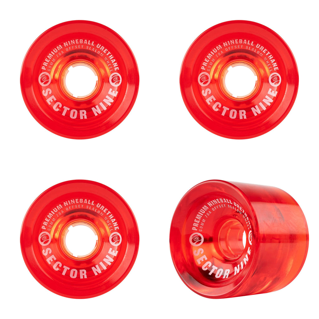 Sector 9 Longboard Offset Slalom Wheels Nineballs Red 69mm 78A – TGM ...