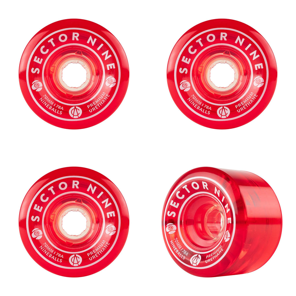 Sector 9 Longboard Wheels Nineballs Red 70mm 78A – TGM Skateboards