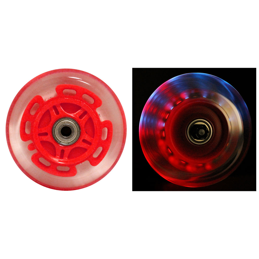 LED Scooter Wheels Set of 2 With Bearings - Red/Clear – TGM Skateboards