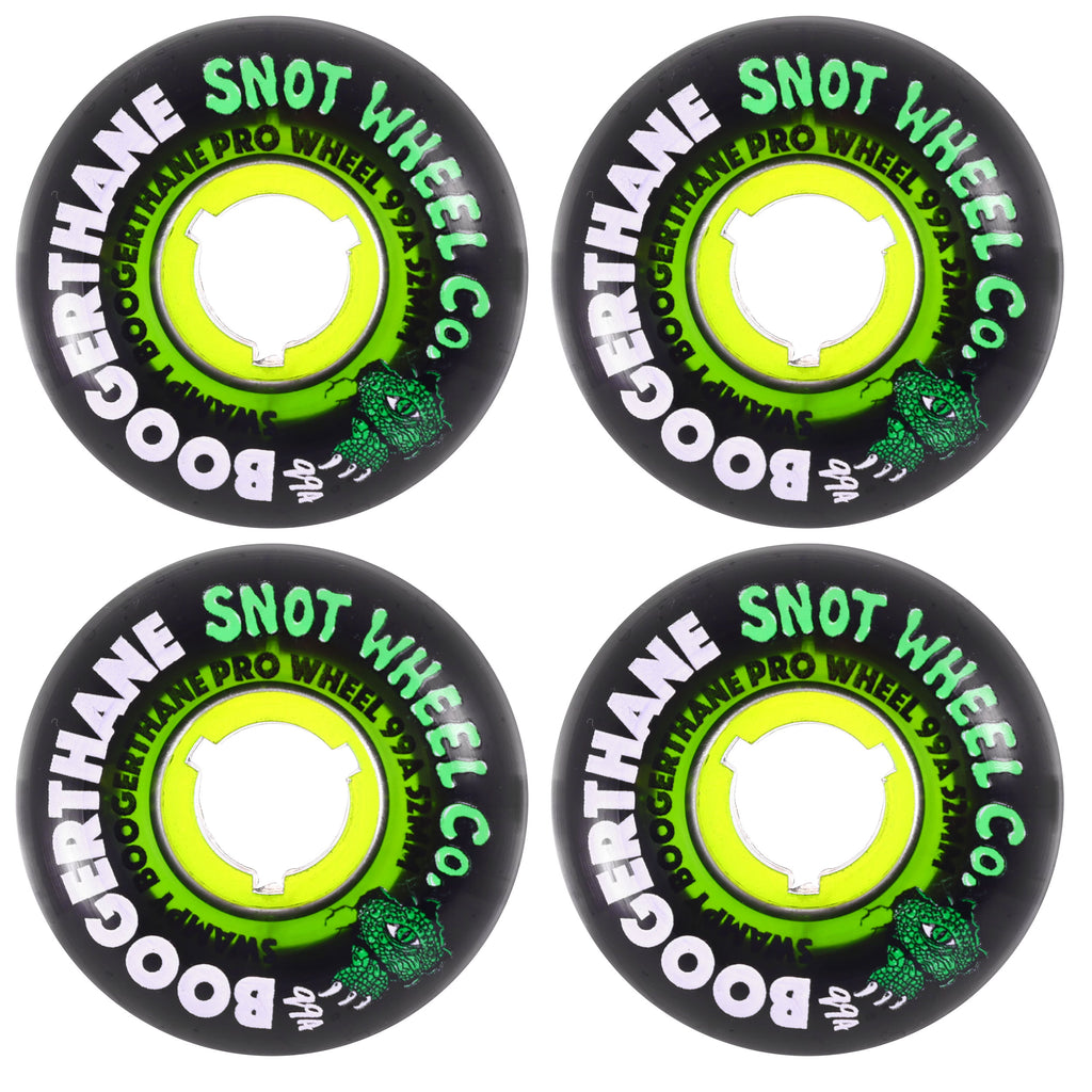 Snot Wheel Co. Skateboard Wheels 52mm Swampy Gator Clear Core 99A Gree ...