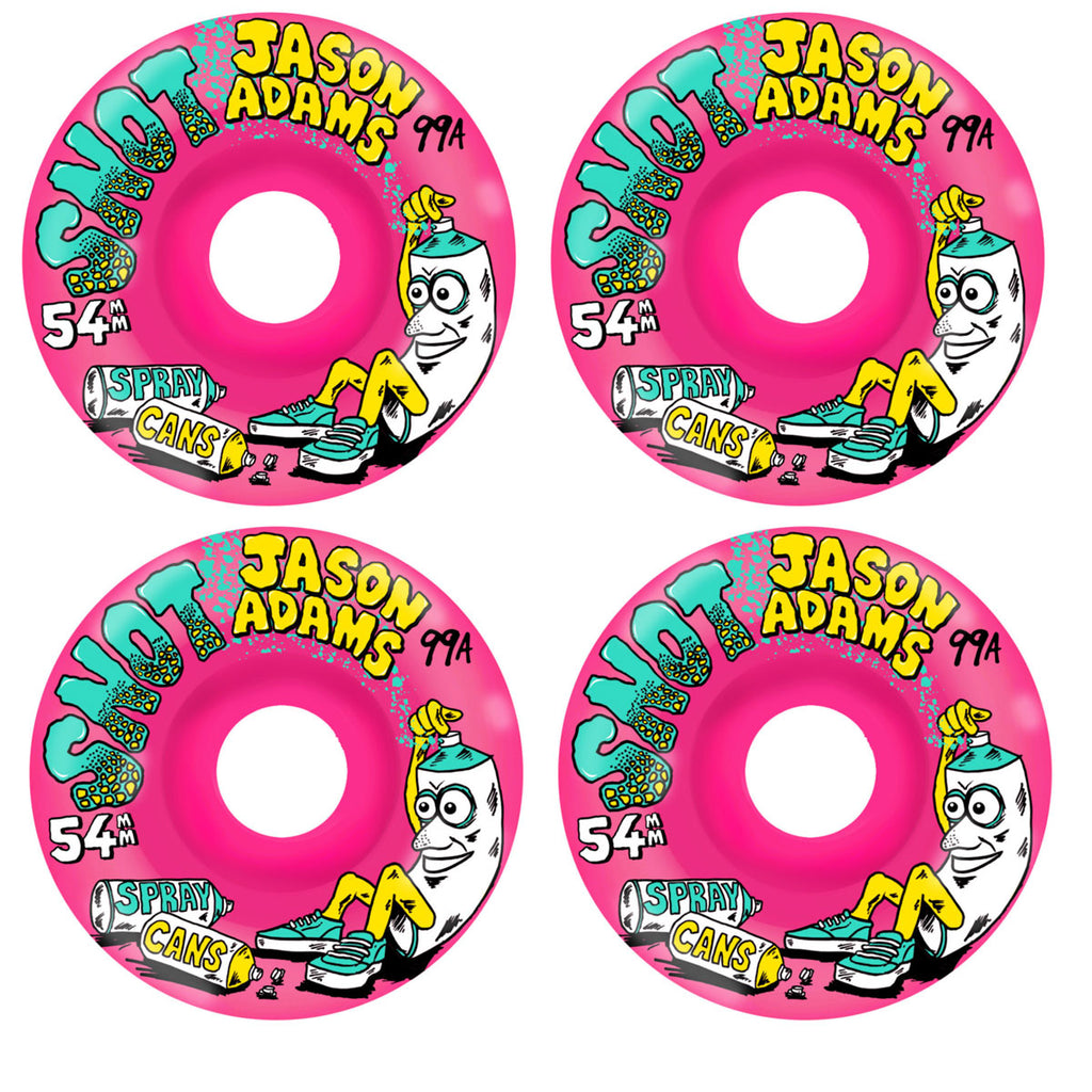 Snot Wheel Co. Skateboard Wheels 54mm Jason Adams Spray Can 99A Pink ...