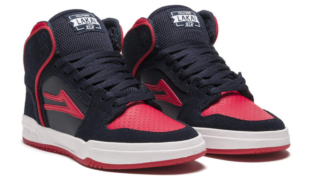 Lakai Kids Shoes Telford Navy/Red Suede Youth – TGM Skateboards
