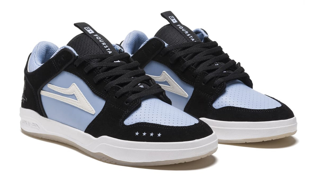 Lakai Skateboard Shoes Telford Low X Fourstar Light Blue/Black Suede ...
