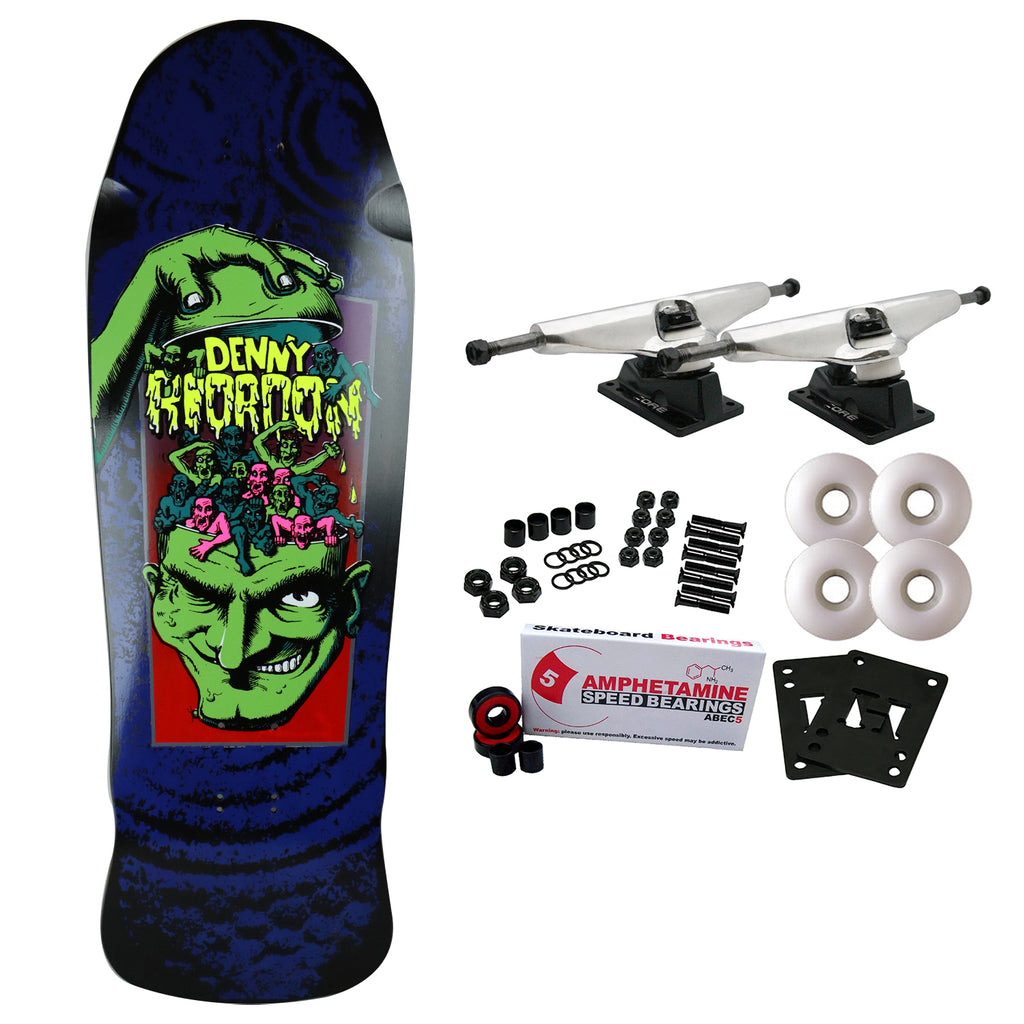 Toxic Skateboard Complete Denny Riordon Green Face 10.25" x 30.75" Old ...