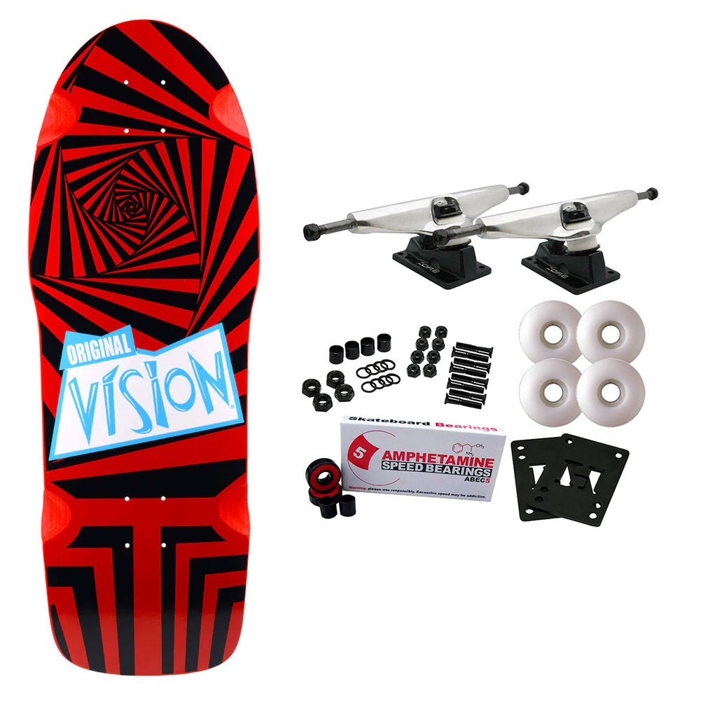 Vision Skateboard Complete Original Red/Black 10" x 30" Old School ...