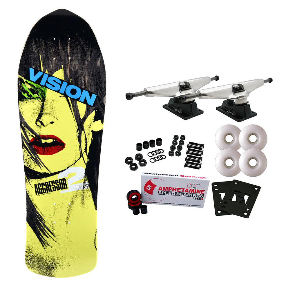 Vision Skateboard Complete Aggressor 2 Black Stain 10.25" x 30.5" Old ...