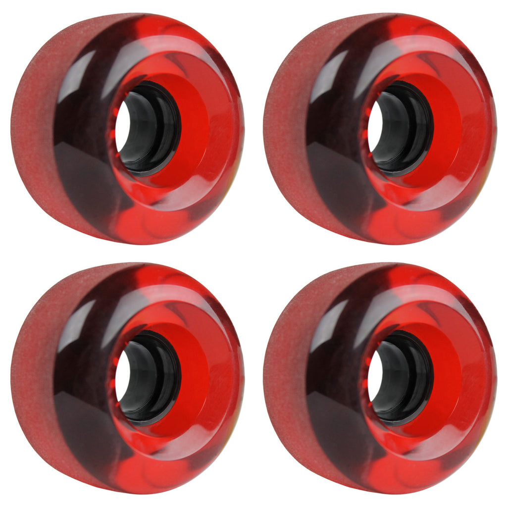 62mm x 38mm 83A 186C Red Clear Wheels (Set of 4) – TGM Skateboards
