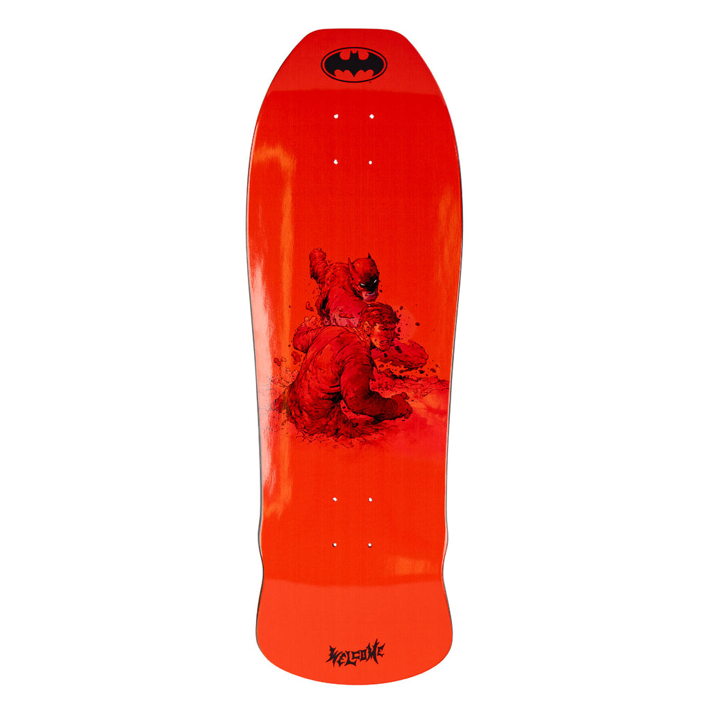 Welcome x Batman Skateboard Deck Knockout on Early Grab Red/Black Dip ...