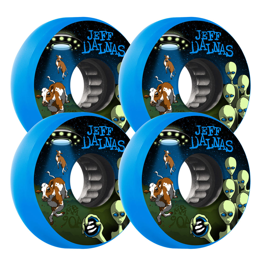 Eulogy Aggressive Wheels 58mm Jeff Dalnas Alien 90A Blue 4-Pack – TGM ...