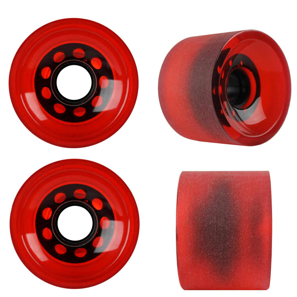 Longboard Wheels - 70mm 82a Shaved Red Set of 4 – TGM Skateboards