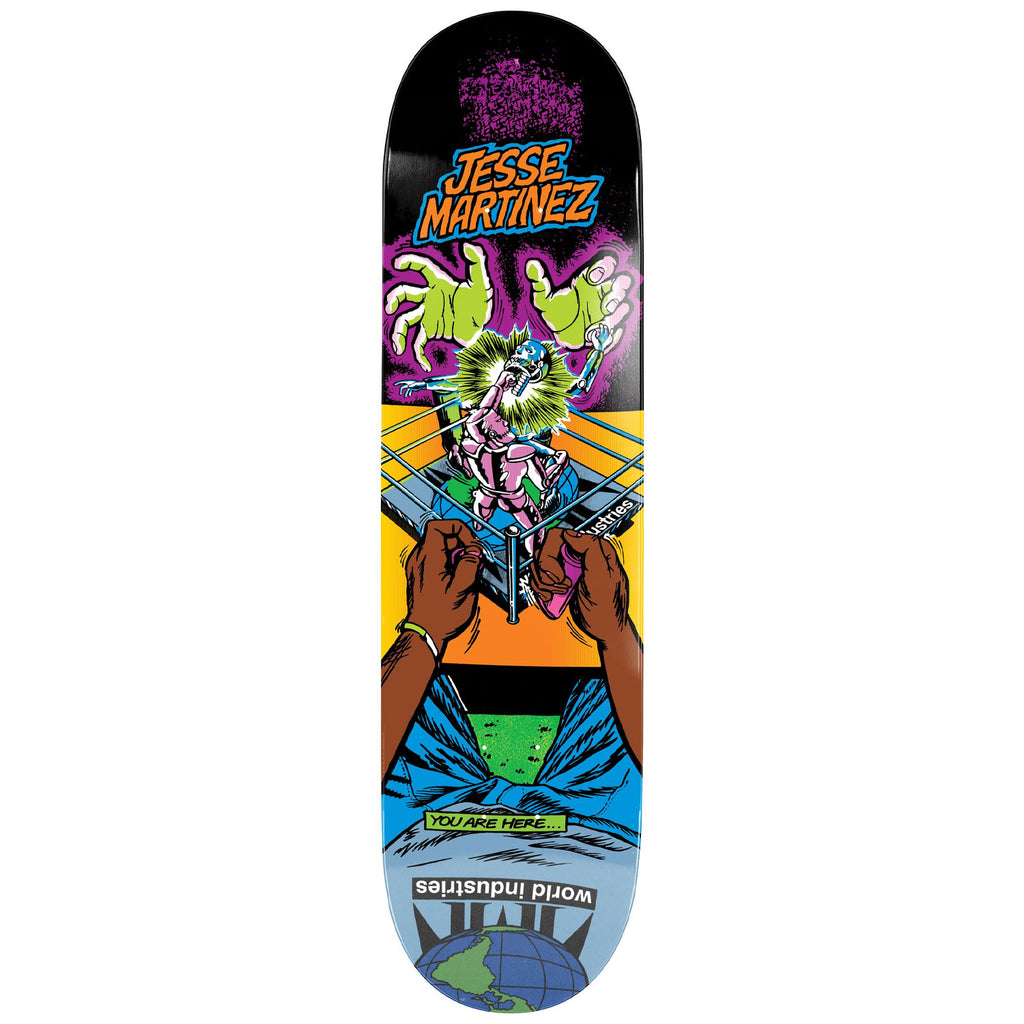 World Industries Skateboard Deck Jesse Martinez Rock em Sock Em Black ...