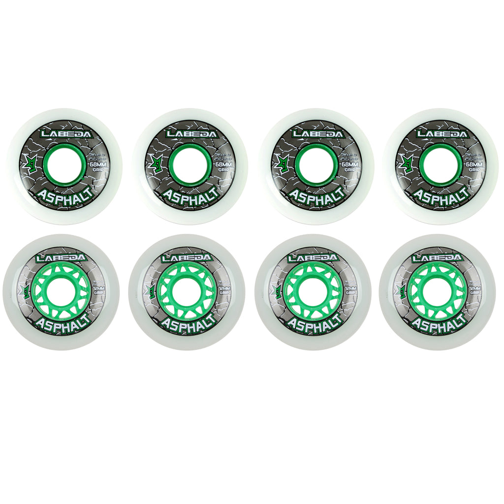 Labeda Roller Hockey Wheels - Asphalt Gripper 68/72 Youth HiLo 83A Whi ...