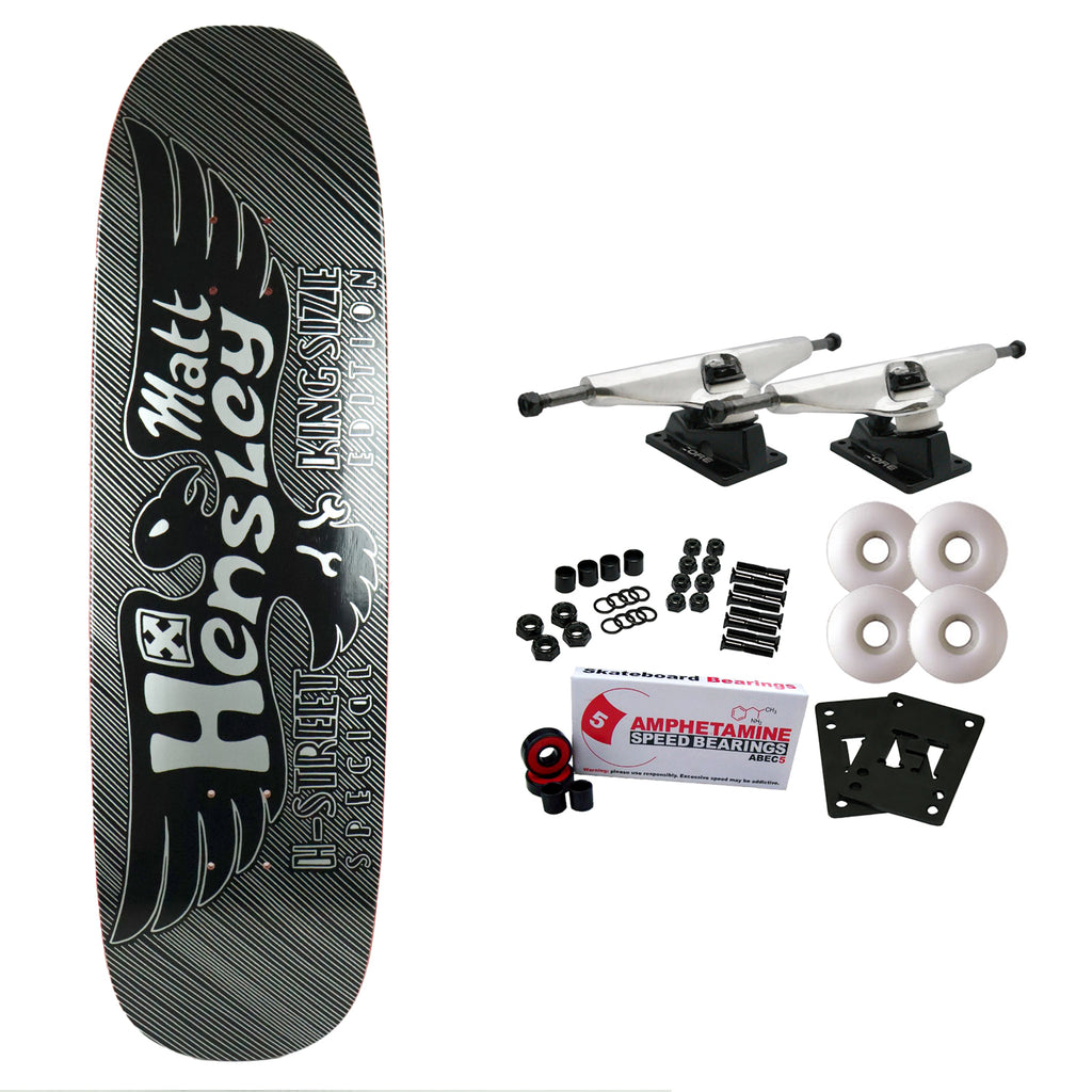 H-Street Skateboard Complete Hensley Eagle Block Print 8.9" Black Old ...