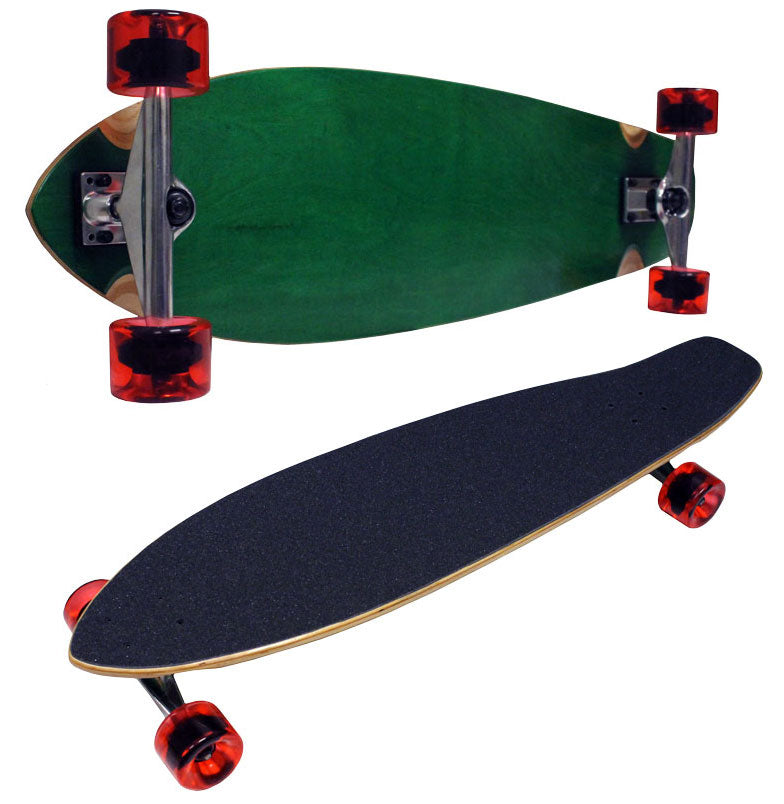 GREEN LONGBOARD COMPLETE KICK TAIL CRUISER - 70mm Wheels – TGM Skateboards