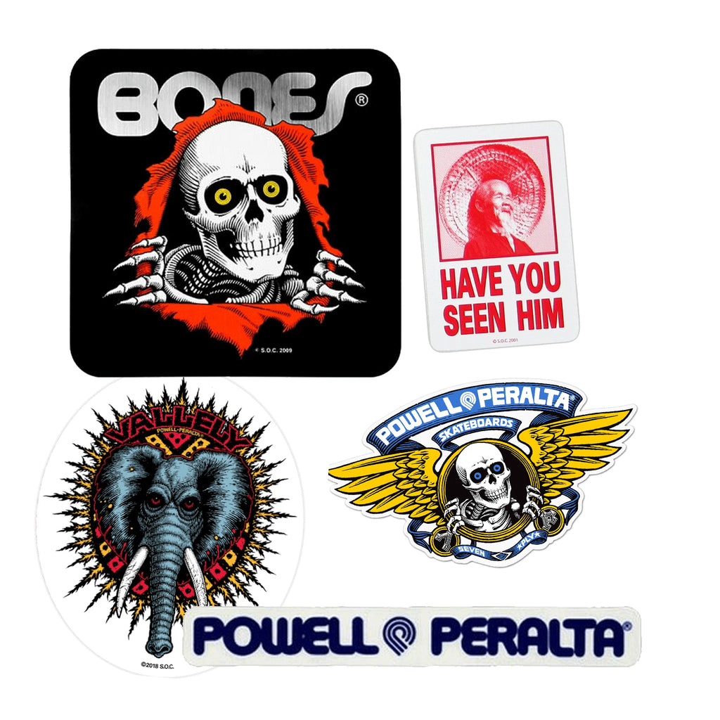 Powell Peralta Old School Sticker 5-Pack Winged Ripper Vallely Ripper ...