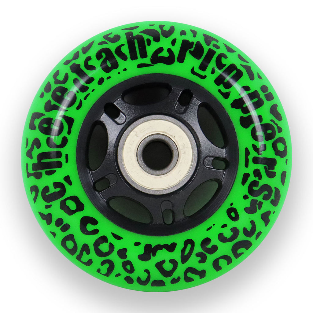 Cheetah Rippers 76mm 89A Green Wheels with Abec 9 Bearings for Razor R ...