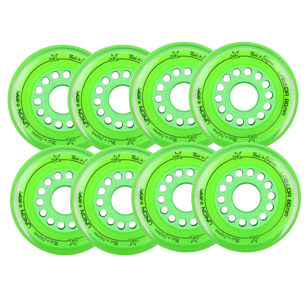 Labeda Roller Hockey Wheels - Union 80mm 76A Green (8-Pack) – TGM ...